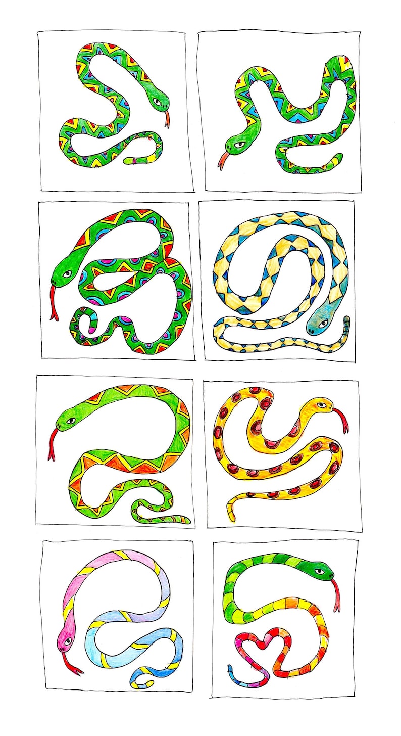 Print: Snakes, 6x11" - Etsy