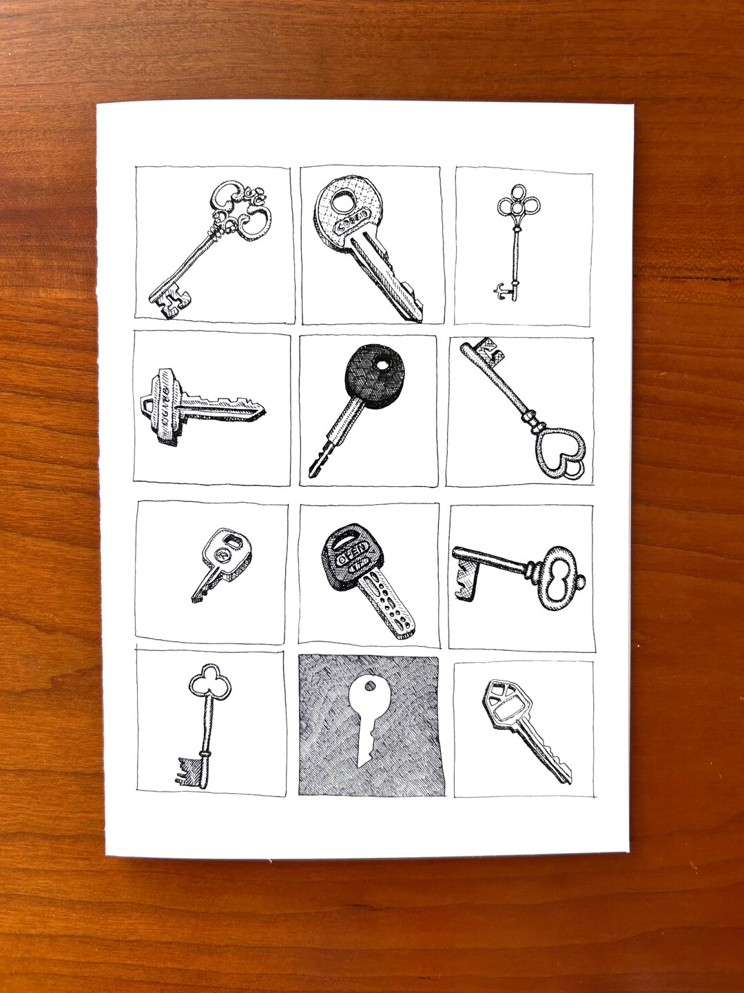 Cards: Keys, Set of 5 Blank Greeting Cards - Etsy