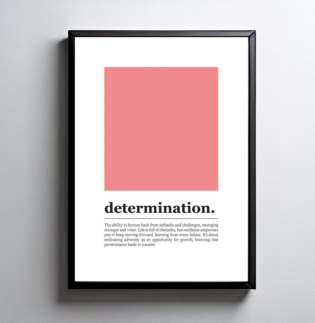 Determination PRINTABLE Art | Motivational Wall Decor | Resilience ...