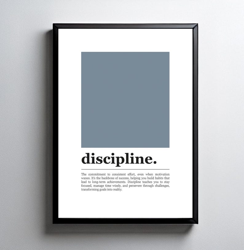 Motivational Quote Wall Art Printable Discipline Definition Digital ...
