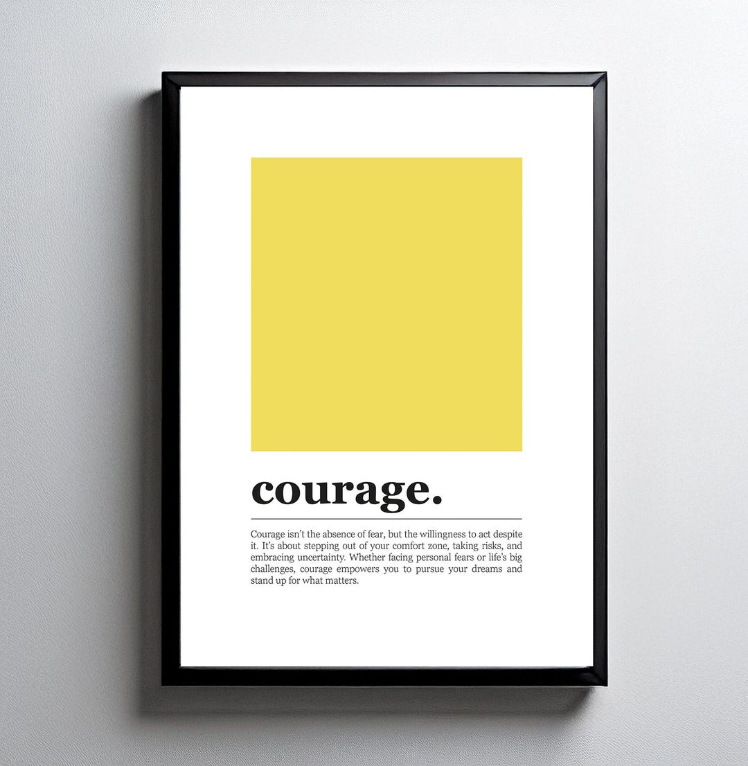 Courage PRINTABLE Wall Art | Motivational Quote Poster | Modern ...