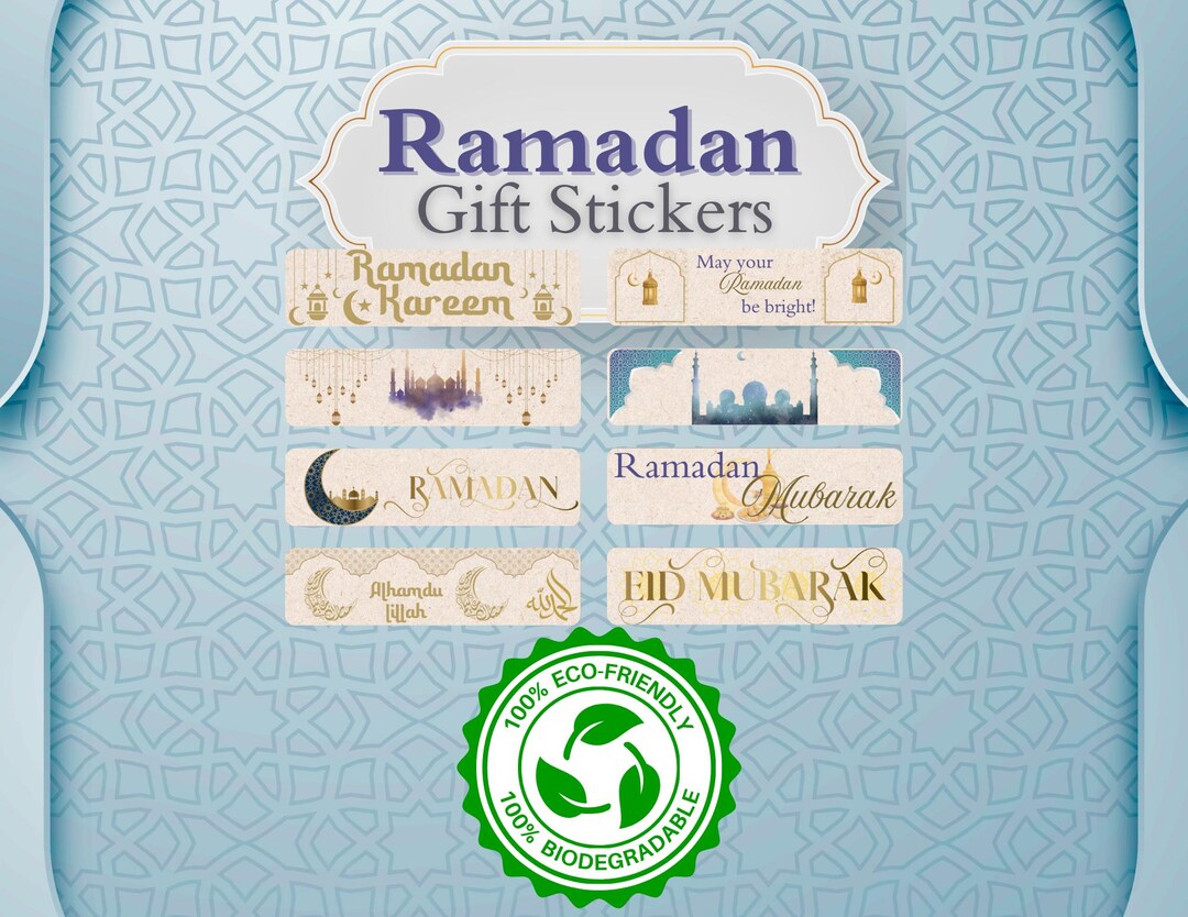 Ramadan Gift Tag Label Stickers, Classic Designs, Ramadan Gift Tags ...