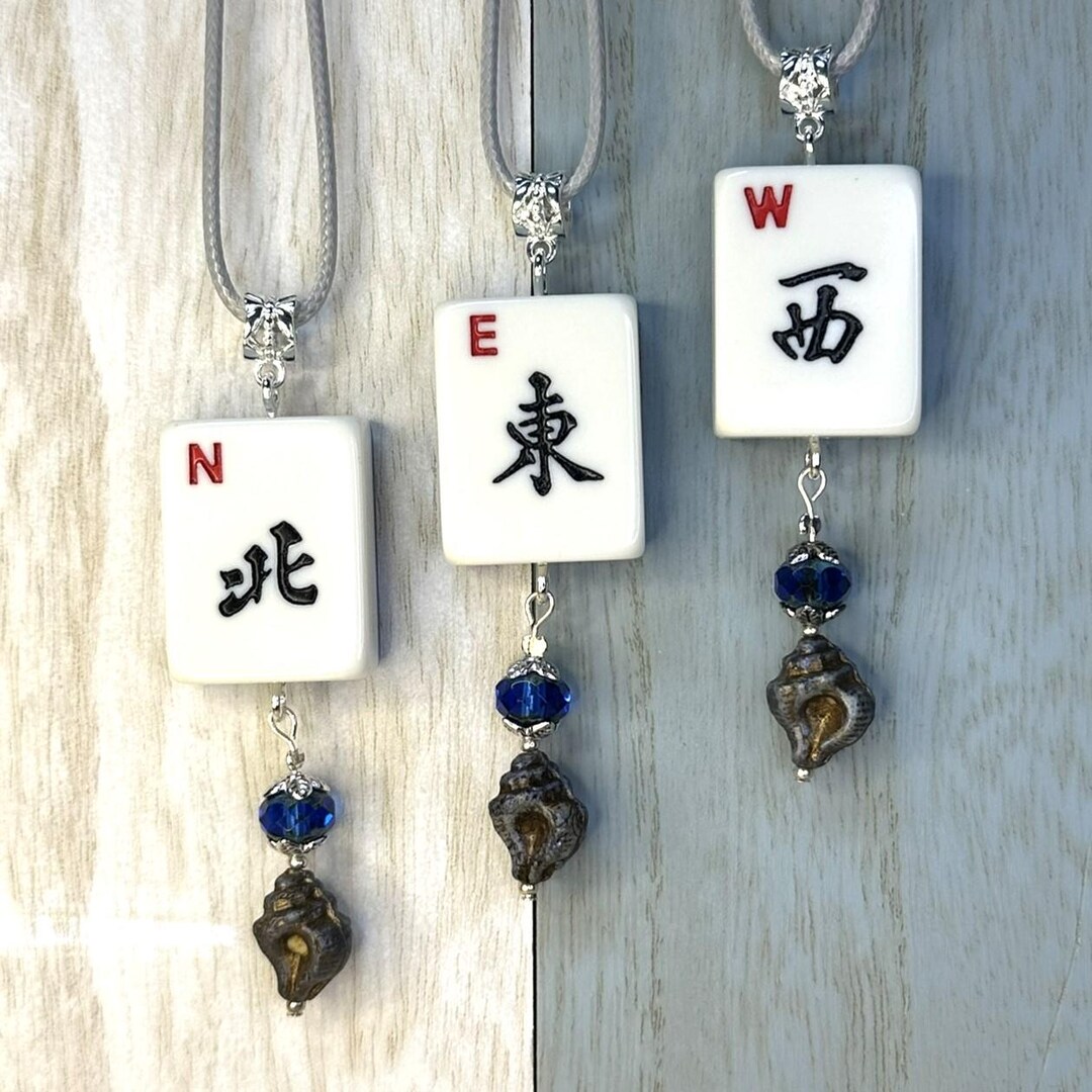 Vintage Two-tone White & Blue "winds" Mahjong Tile With a Czech Pressed ...