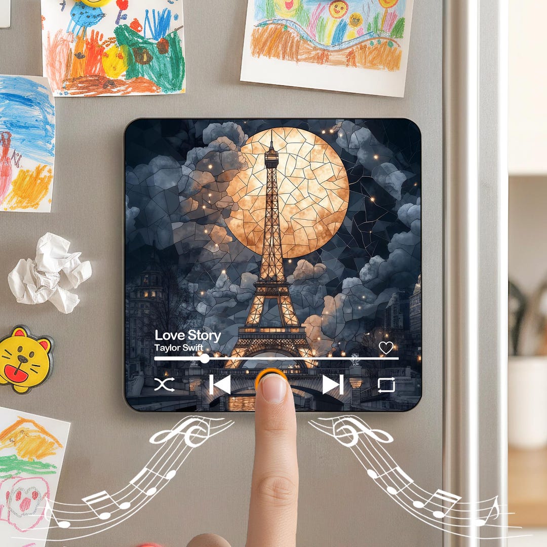 Custom Paris Memory Music Box Fridge Magnet – Creative Eiffel Tower ...