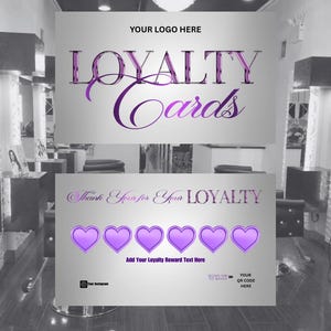 Purple Glam Loyalty Card Template | Editable Canva Design (instant ...