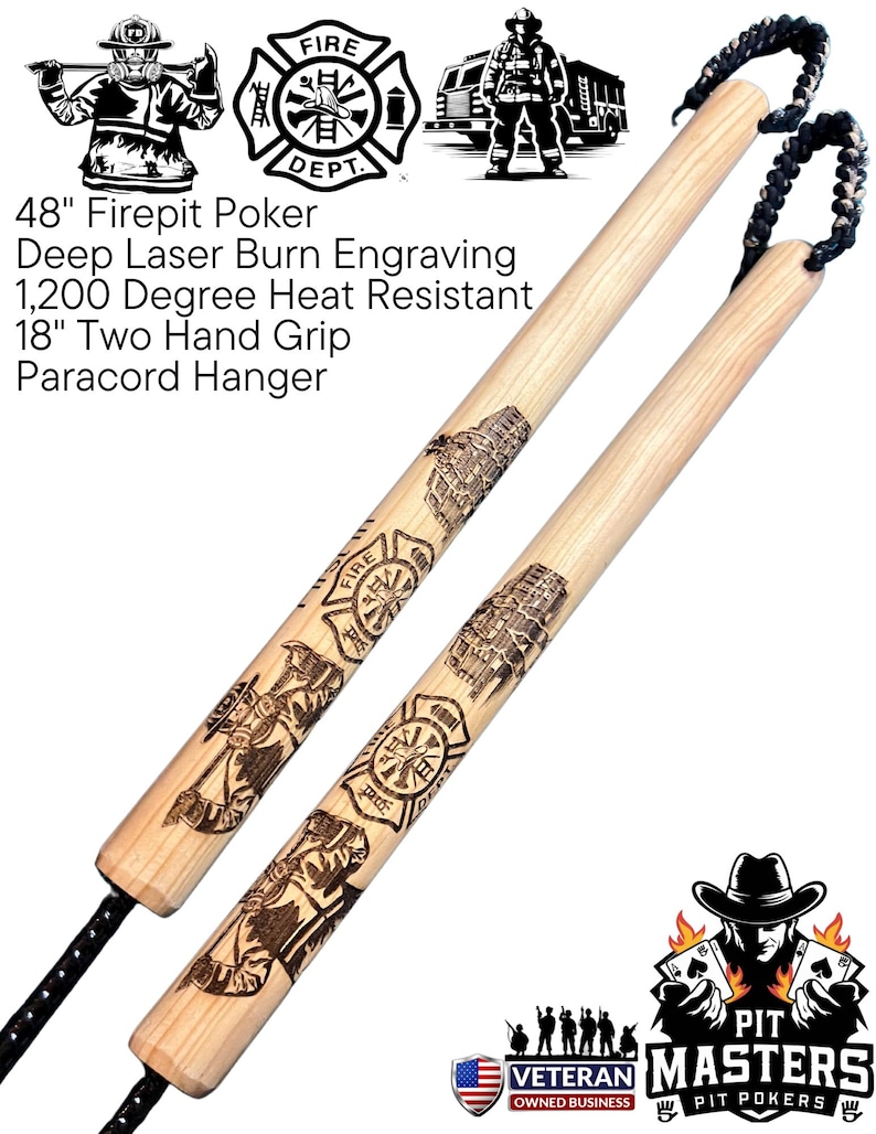 Personalized, Custom Engraved, Fire Pit Pokers. Custom Campfire Tools ...