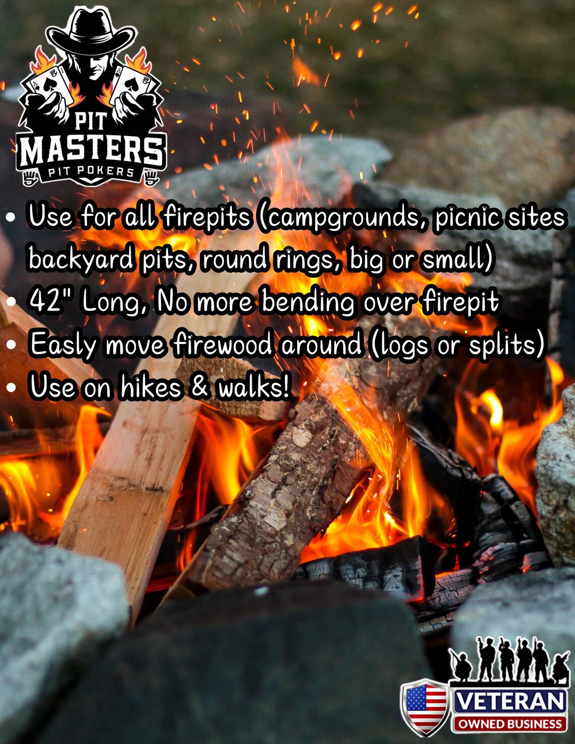 Personalized, Custom Engraved, Fire Pit Pokers. Custom Campfire Tools ...