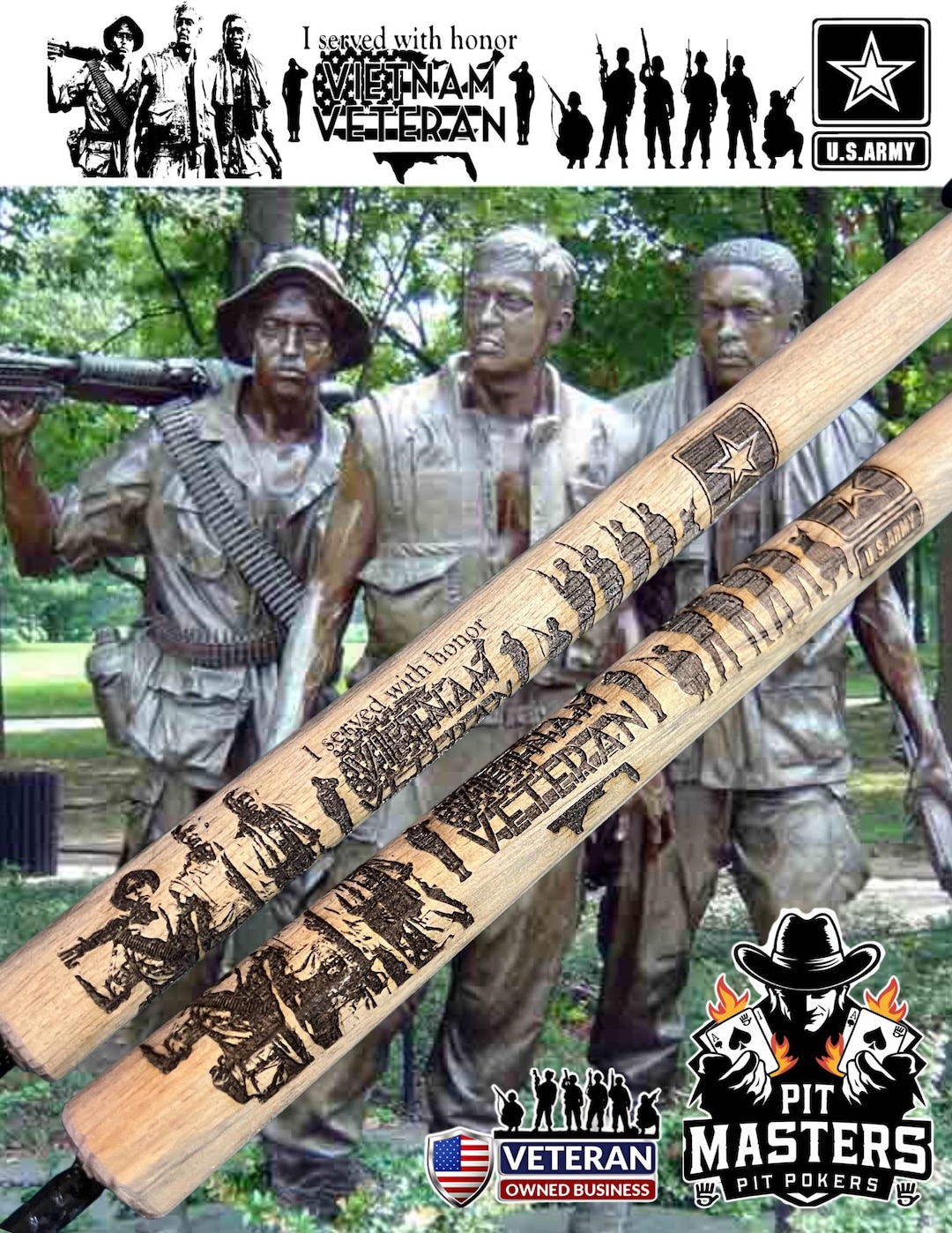 Personalized, Custom Engraved, Fire Pit Pokers. Custom Campfire Tools ...