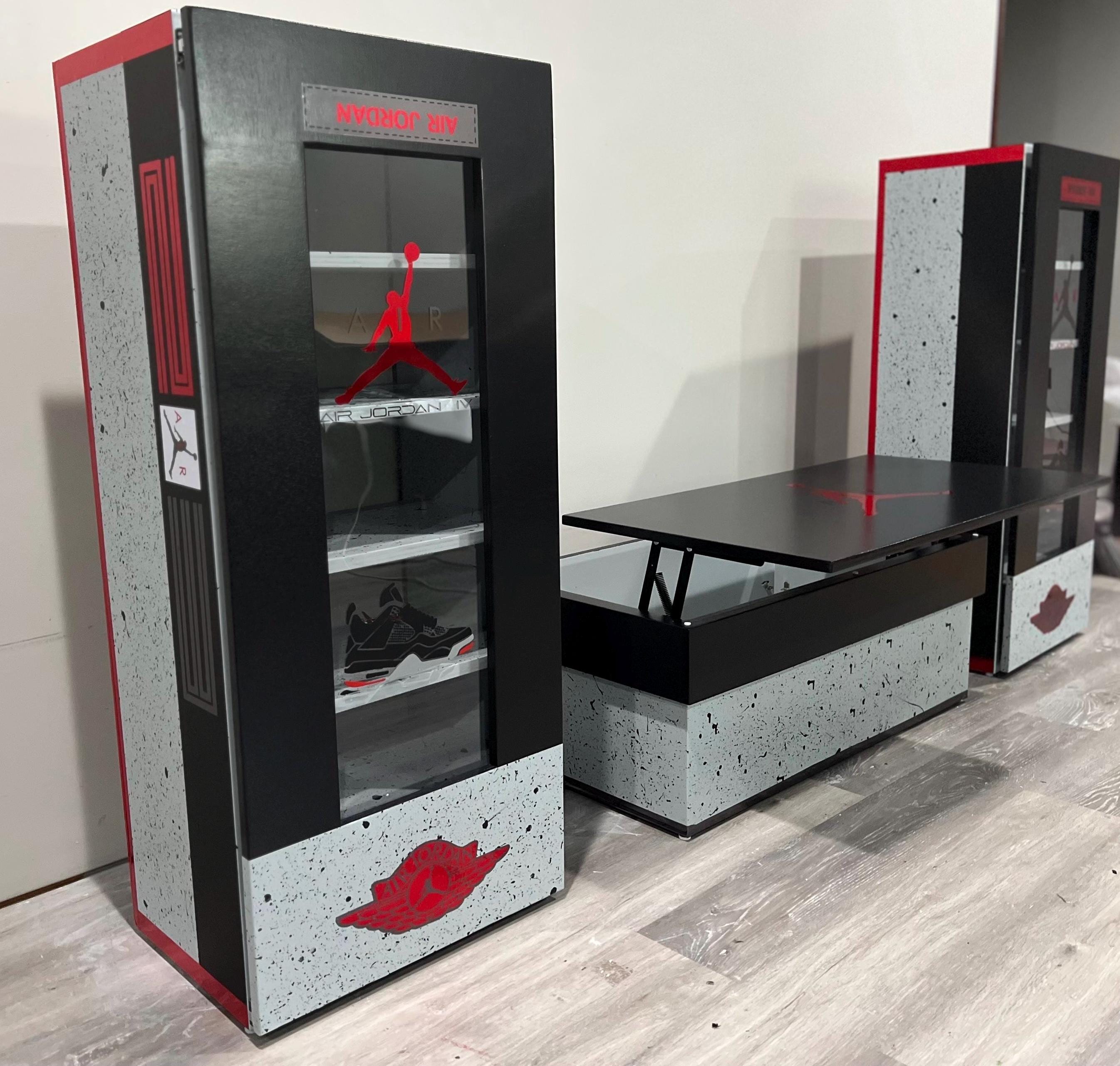 3 Piece Sneaker Locker Set With Sneaker Table- Premium Storage ...
