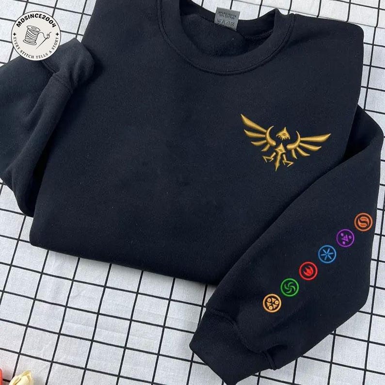 Embroidered Legend of Zelda Sweatshirt or Hoodie – Hylian Crest ...