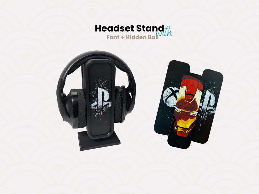 Headset Stand | Custom Colors | Hidden Box | Gamer Storage & LED ...