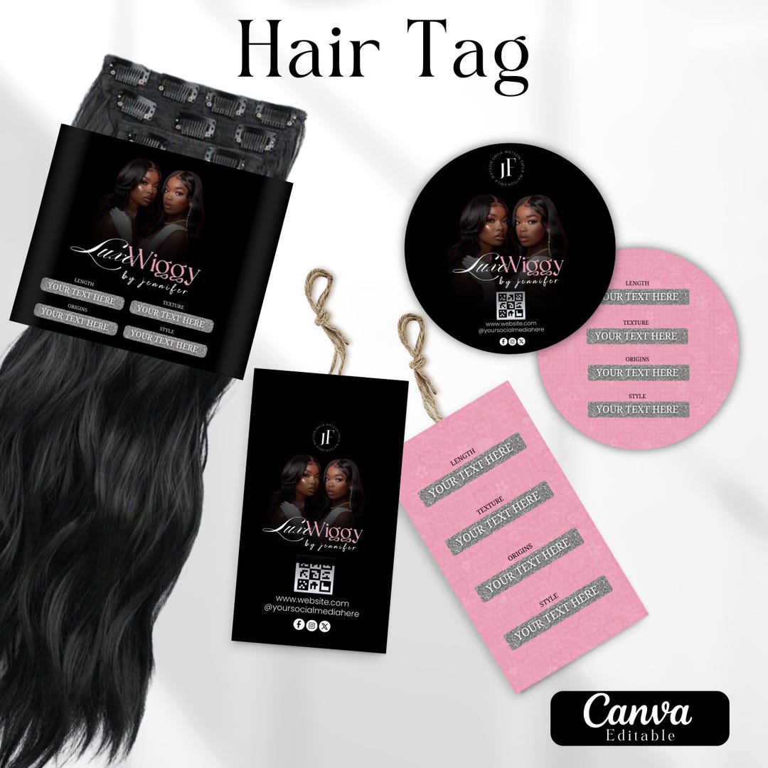 Hair Tag Template, Hair Hang Tag, Hair Tag Bundle, Hang Tag Design ...