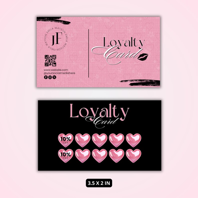 Loyalty Card Template, Beauty Loyalty Cards, Diy Marketing Cards ...