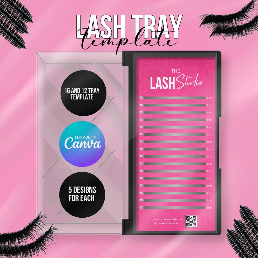 Lash Tray Template, Eyelash Tray Template, Eyelash Mockup, Lash Tray ...