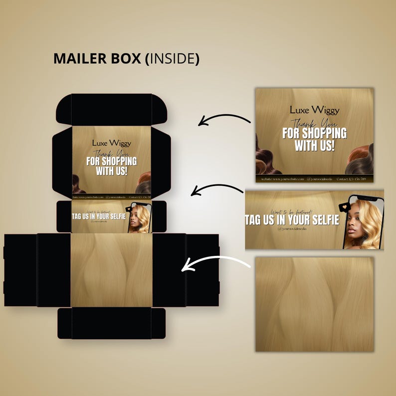 Wig Mailer Box Design, Premade Custom Box Design, Lace Front Box ...