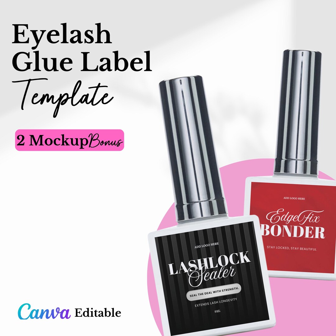 Eyelash Glue Label, Lash Glue Template, Custom Label Template, Eye ...
