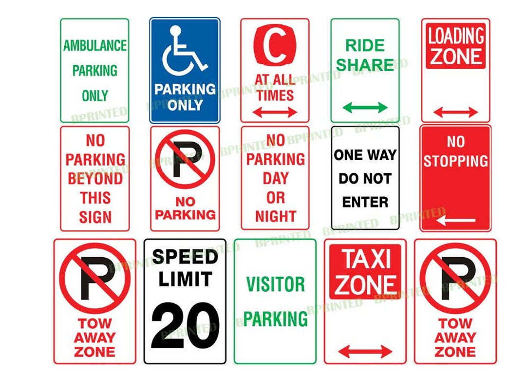 PARKING SIGNS, Pdf, Svg, Eps and Jpg Files - Etsy