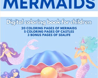 Mermaids Digital Coloring Book - Coloriesbook - Etsy