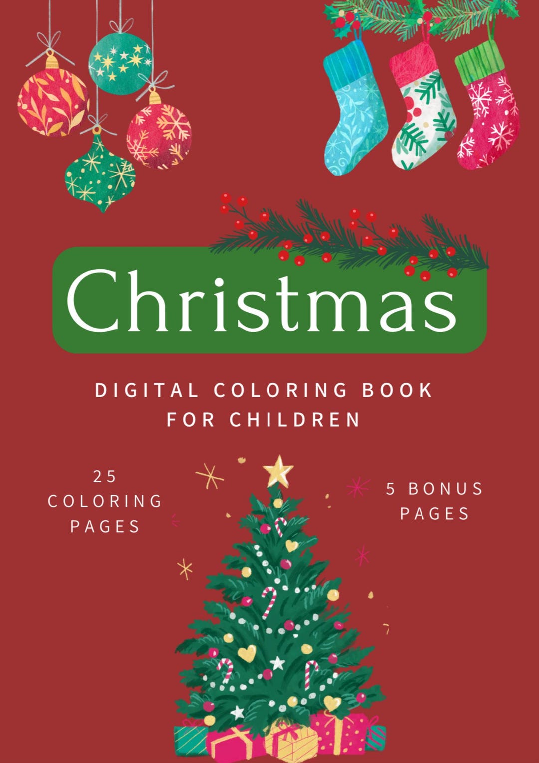 Christmas Digital Coloring Book Coloriesbook - Etsy