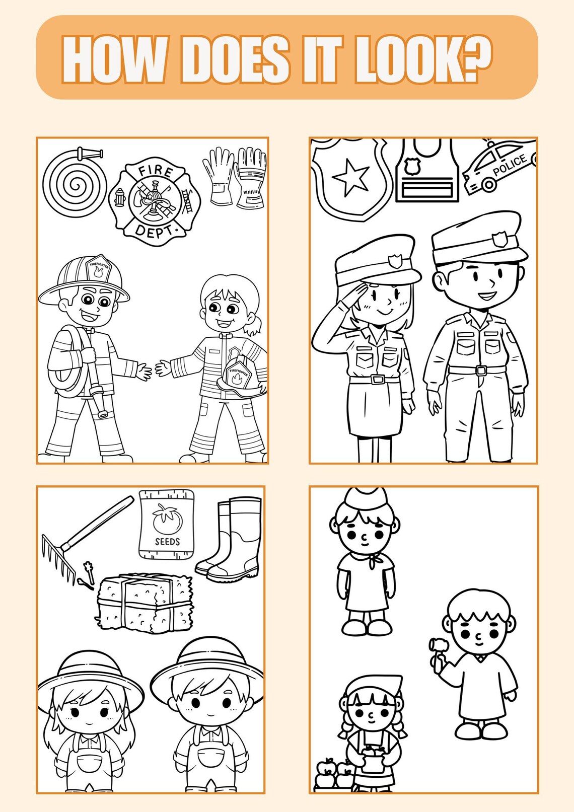 Jobs Digital Coloring Book - Coloriesbook - Etsy