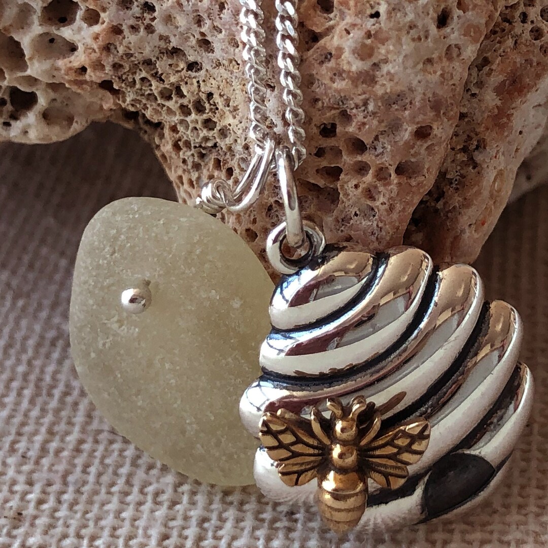 Sterling Silver Beehive and Bronze Bee With Extremely Rare Yellow ...
