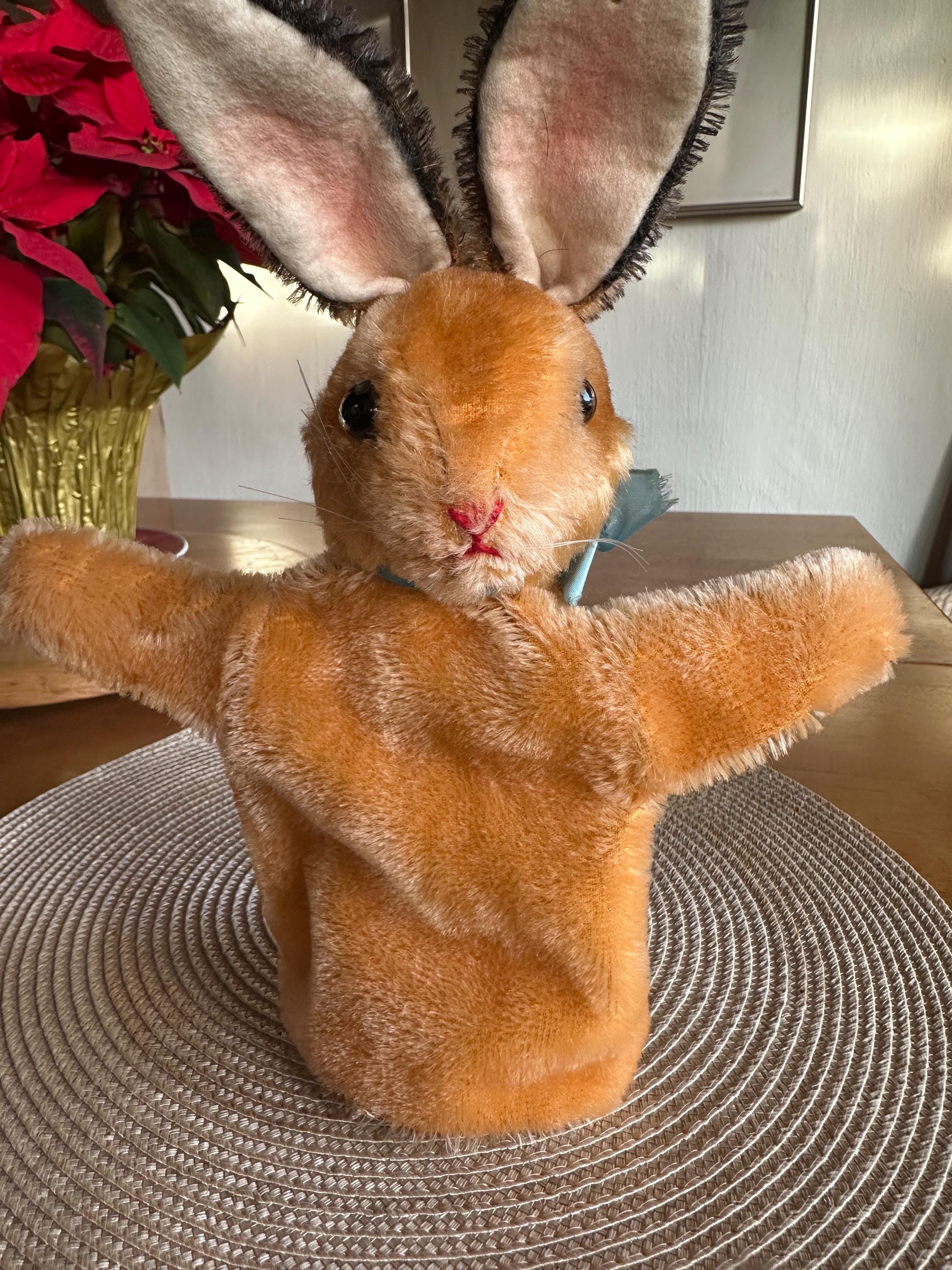 Vintage Steiff Rabbit Puppet: Rare Collectible, Handcrafted Mohair Toy ...