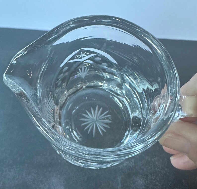 Vintage Miniature Creamer Pitcher, Lead Crystal, Cut Etched Glass With ...