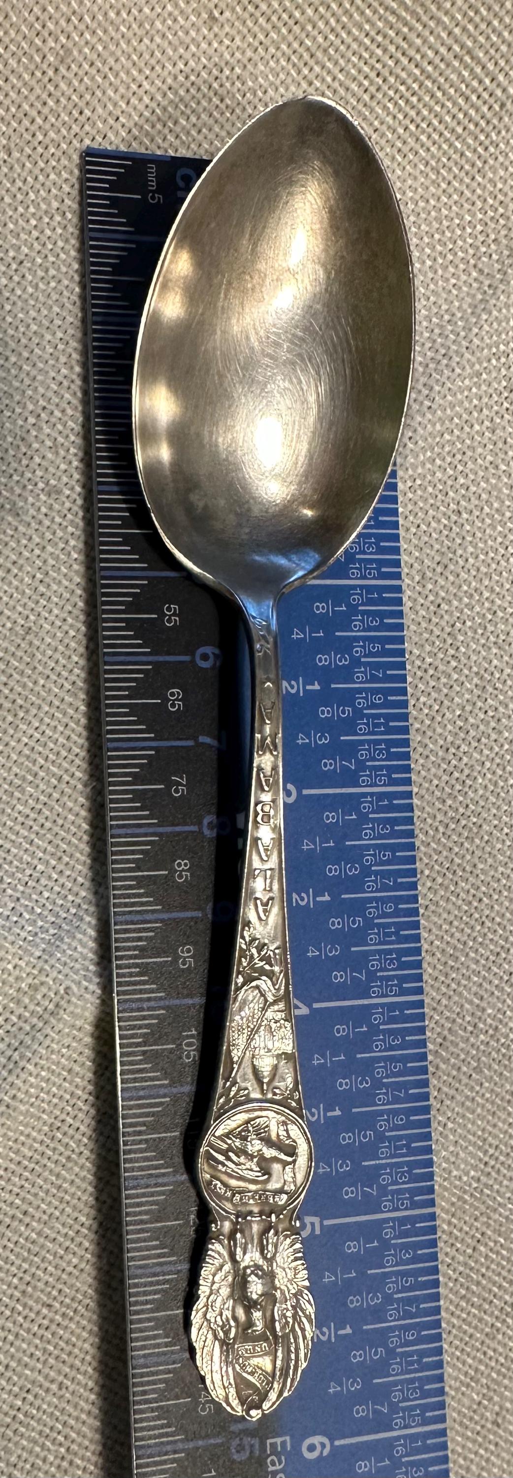 Alabama Souvenir Spoon: American Eagle Manchester Sterling Silver ...