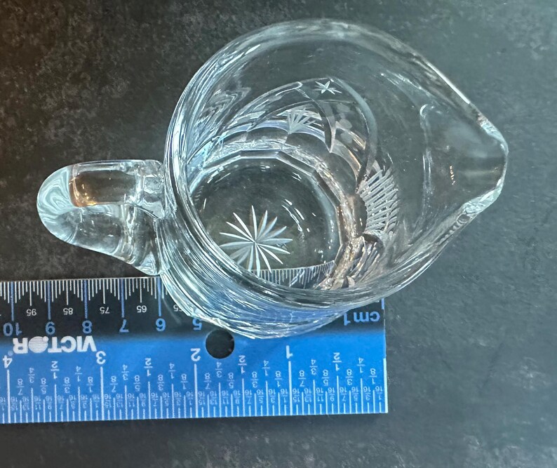 Vintage Miniature Creamer Pitcher, Lead Crystal, Cut Etched Glass With ...