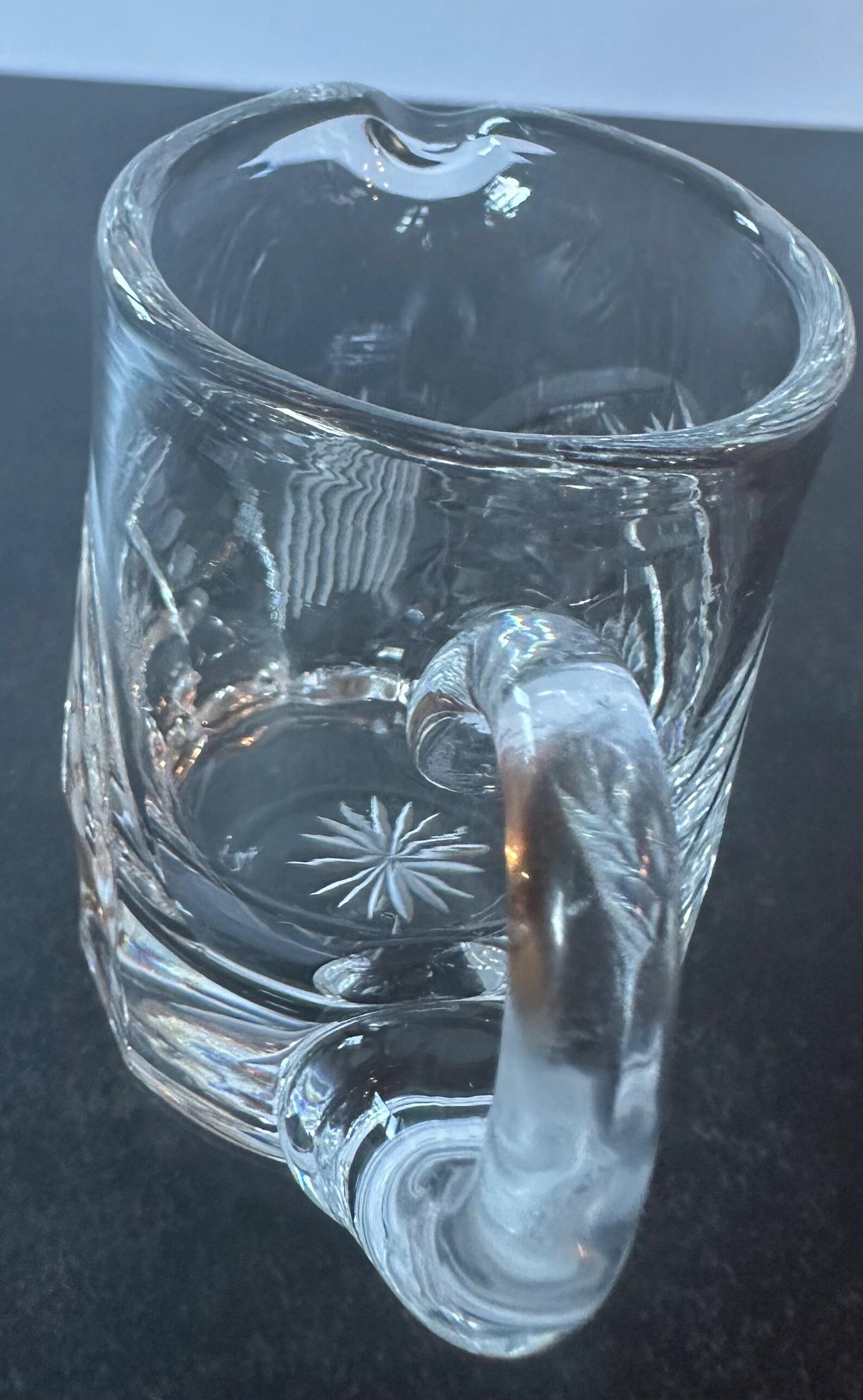 Vintage Miniature Creamer Pitcher, Lead Crystal, Cut Etched Glass With ...