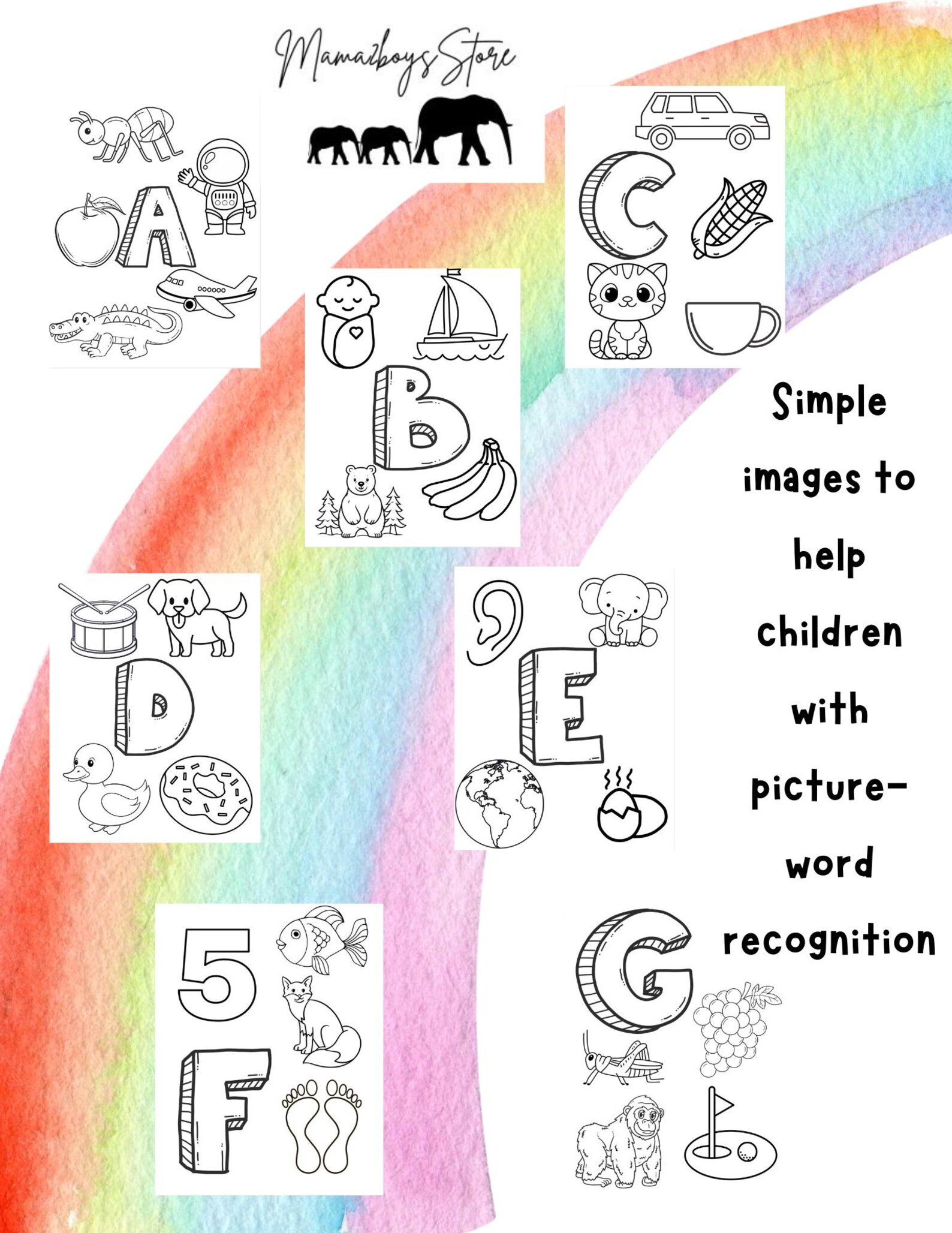 Alphabet Coloring Pages Printable A-Z Coloring Sheets for Kids and ...