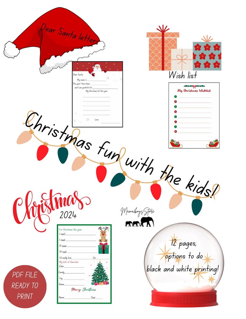 Printable Christmas Family Activity Pack Holiday Fun for All Ages - Etsy