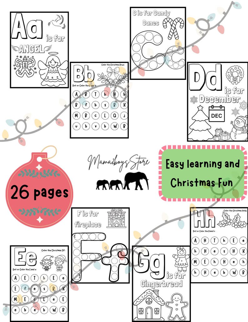 Christmas Alphabet Worksheets Printable Holiday Alphabet Holiday ...