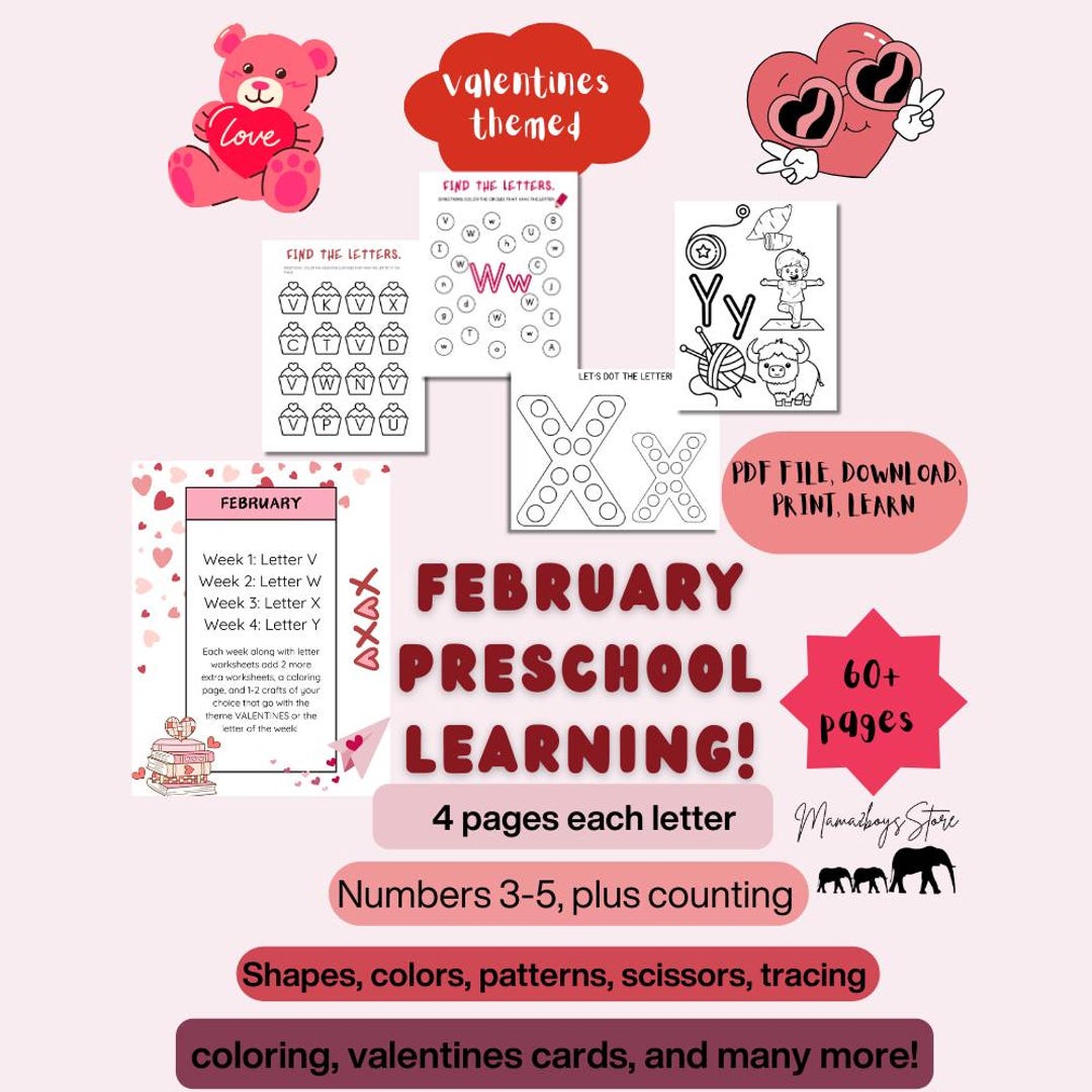 February Valentine Themed Circle Time for Preschool Learning Fun ...
