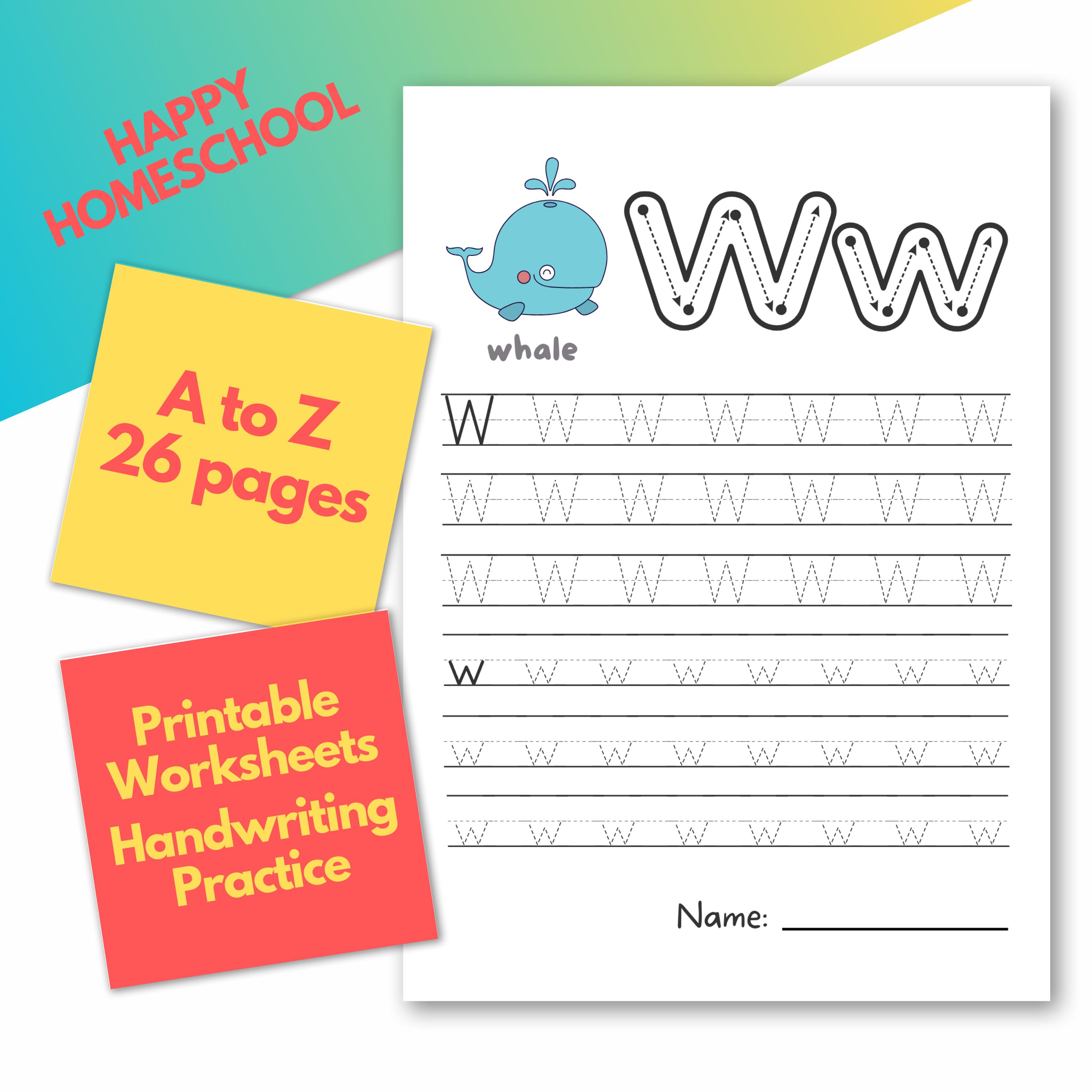 Alphabet Tracing Worksheets | Handwriting Practice for Kids| Preschool ...
