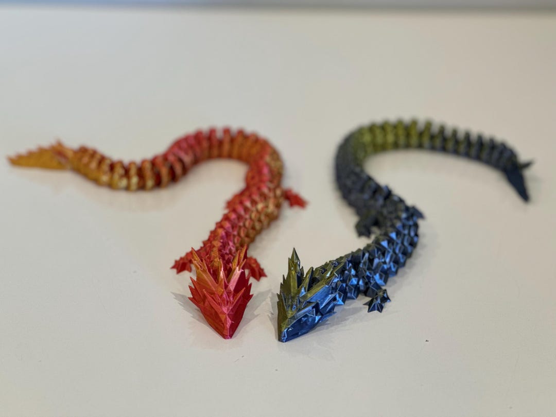 Crystal Articulated Dragon 3D Printed Desktop Toy - Etsy