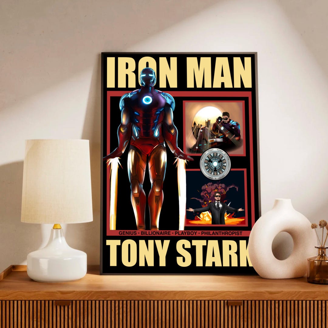 Iron Man Poster, Tony Stark, Superhero Movie Poster, Digital Download ...