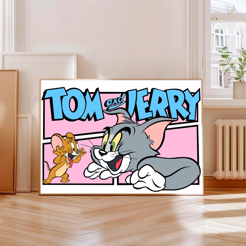 Tom and Jerry Poster, Tom&jerry, Cartoon Wall Decor, Tom and Jerry Art ...