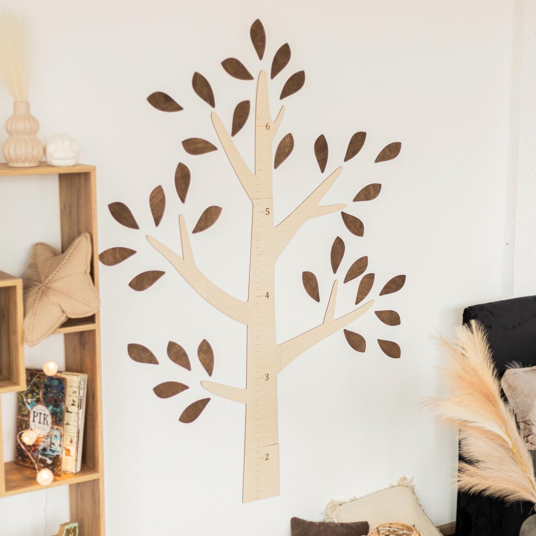 Wooden Growth Chart for Nursery - Tree Height Chart - Woodland Nursery ...