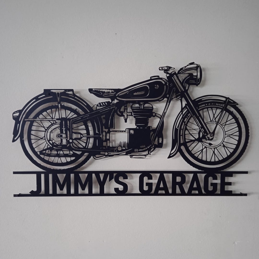 Personalized Motorcycle Garage Metal Wall Art: Custom Biker Sign - Etsy