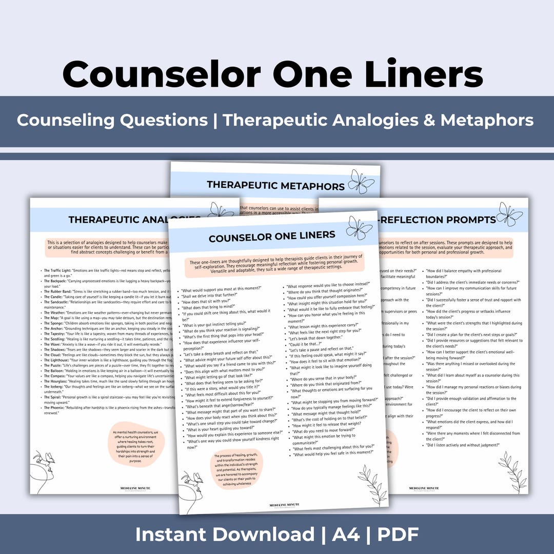Therapist One Liners Therapy Questions Reflection Prompts Counseling ...
