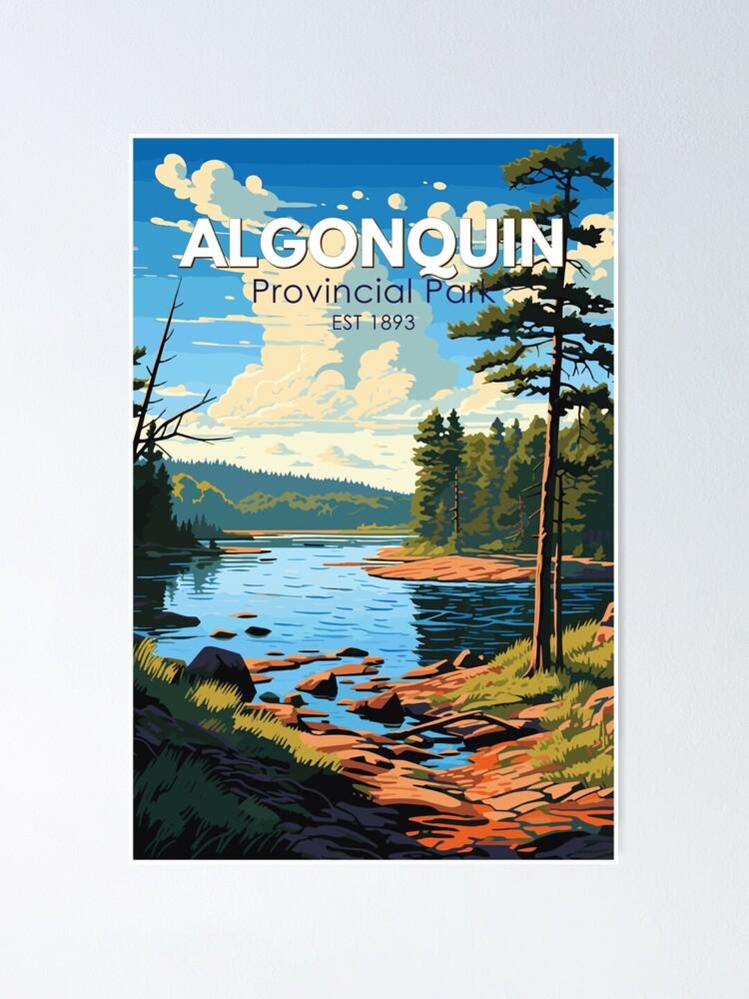 Vintage Algonquin Provincial Park Poster - Classic Canada Travel Wall ...
