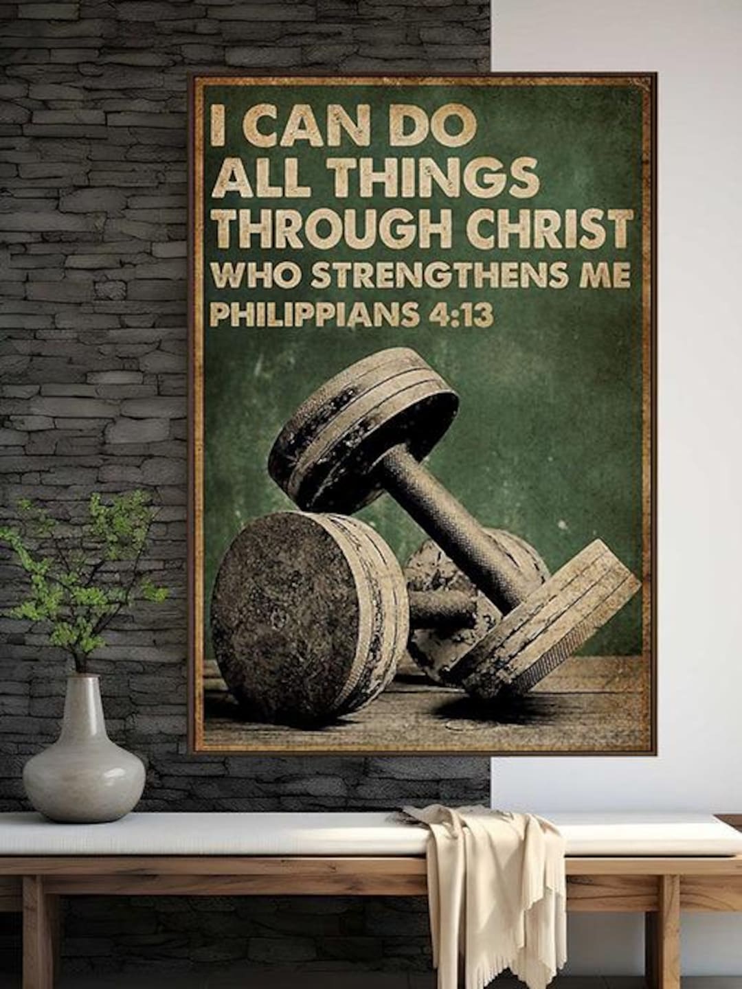 Christian Motivation Poster - “I Can Do All Things Through Christ” Gym ...