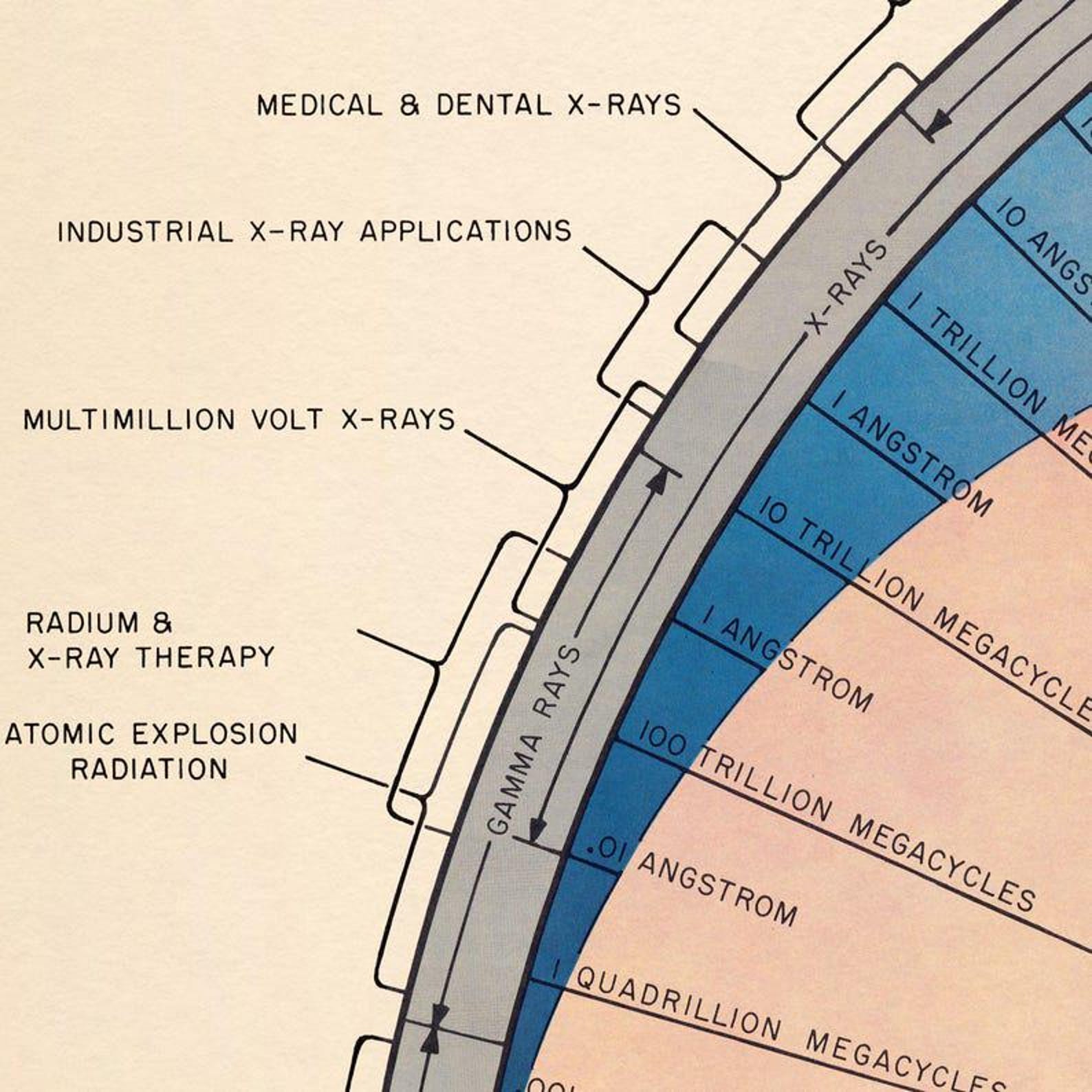 Vintage Radiant Energy Spectrum Chart – Science Classroom & Home Wall ...