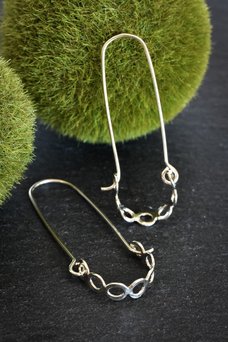 Long Silver Hoops Unique Hoop Earrings Recycled Silver Hoop - Etsy