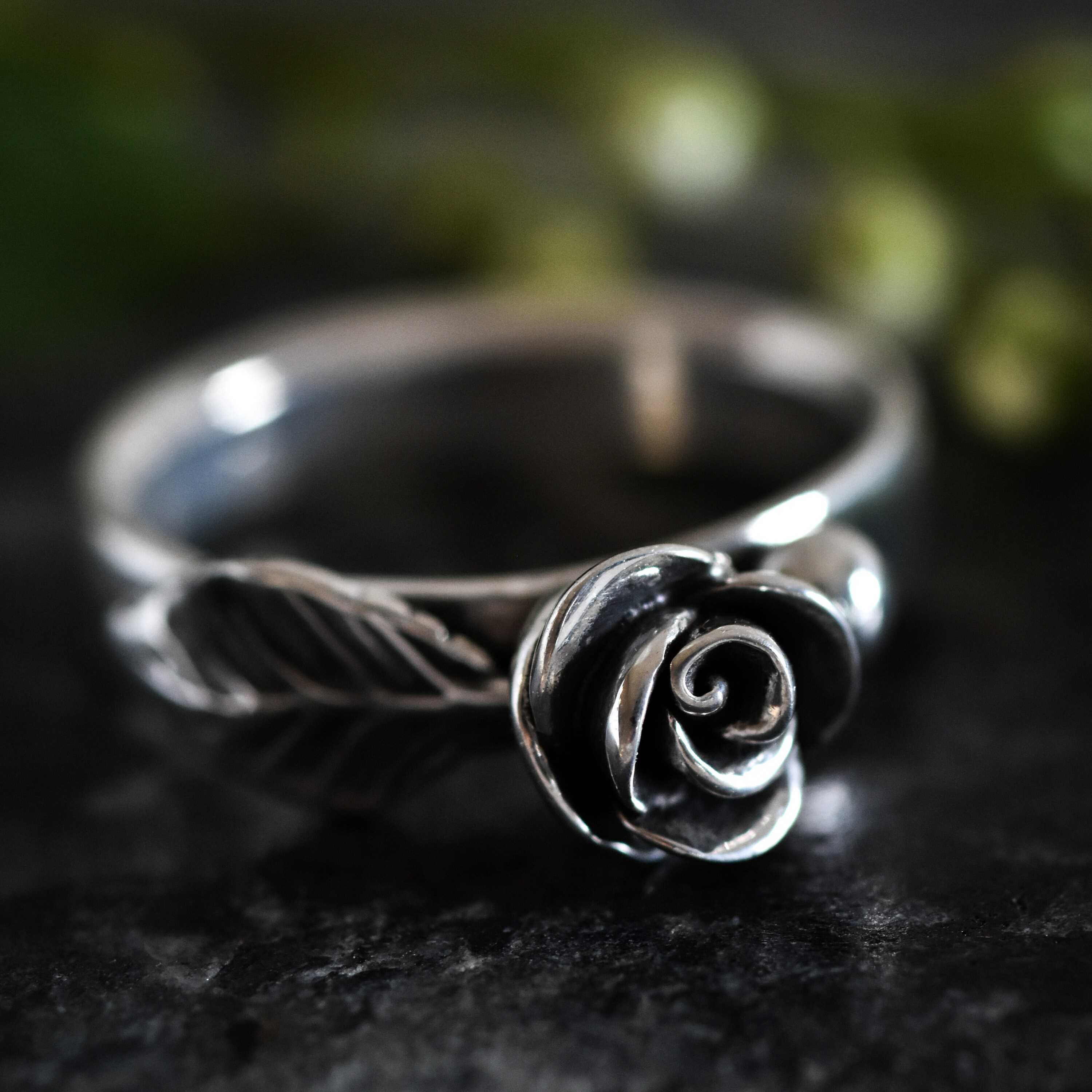 Rose ring silver custom made to order alternative engagement | Etsy