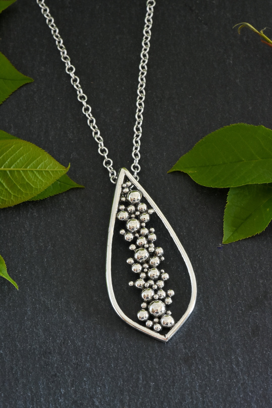 Sterling Silver Seed Pod Pendant Necklace - Handmade Statement Jewelry ...