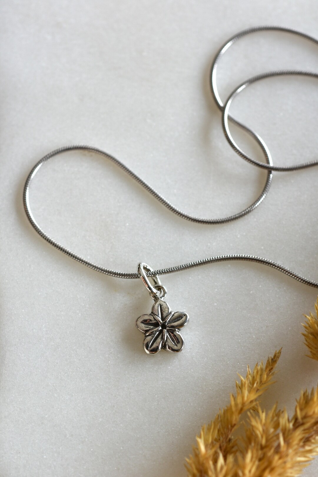 Forget Me Not Necklace Handmade in Solid Sterling Silver, Forgetmenot ...