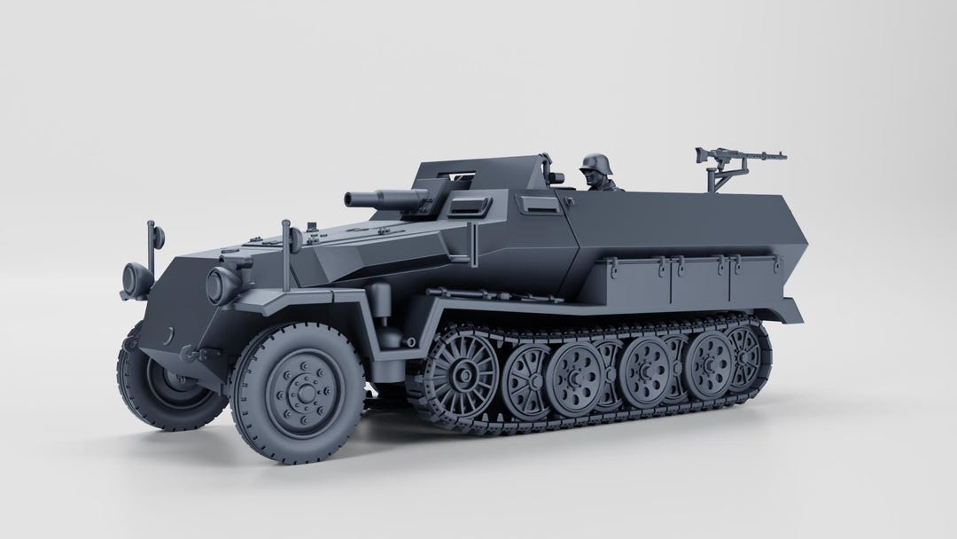 Half-track Sd.kfz.251/9 Ausf.c Stummel + Gunman (germany, WW2) - Etsy