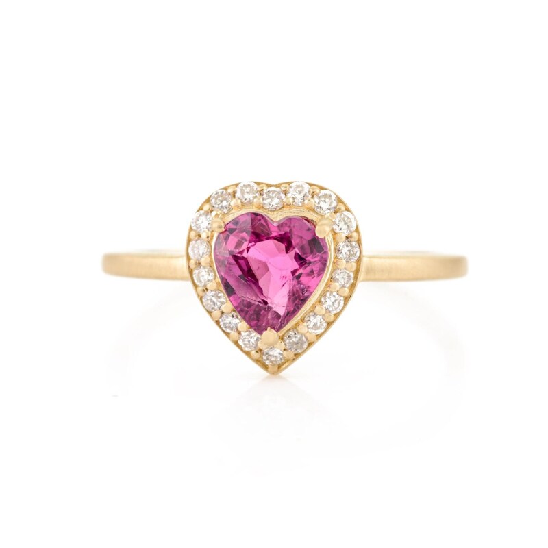 Heart Shaped Ruby Ring With Diamonds - Etsy